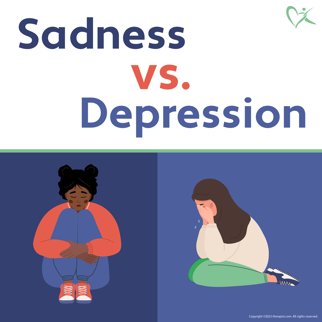 Therapist Sadness Vs Depression Infographic Therapist Sadness Vs Depression Infographic